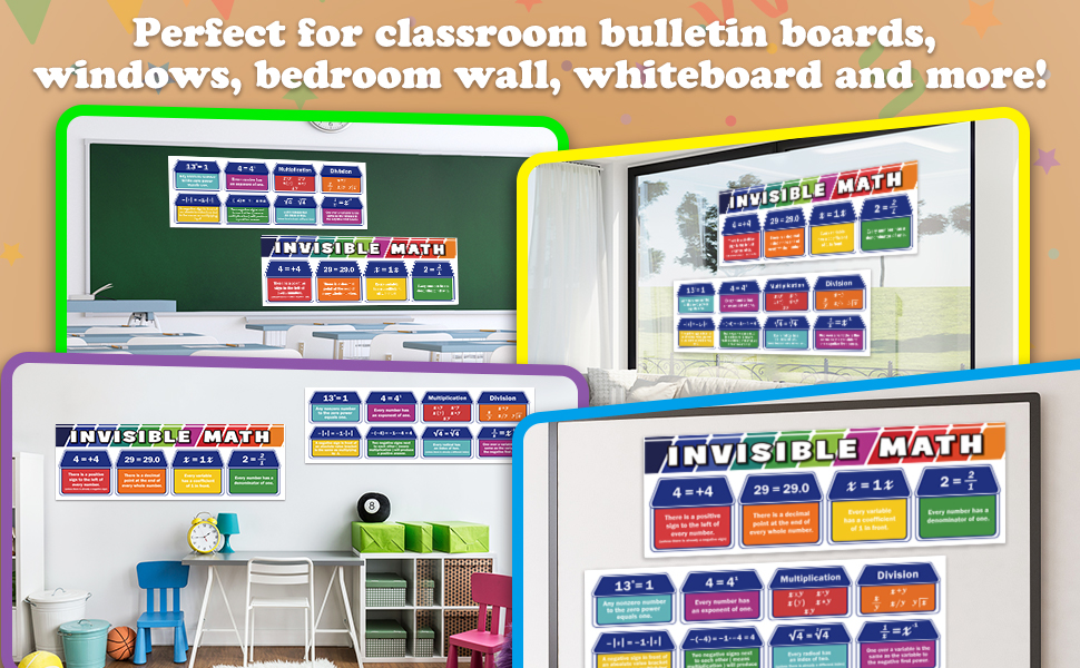 Amazon.com: Aizweb Invisible Math Posters,Mathematics Classroom ...