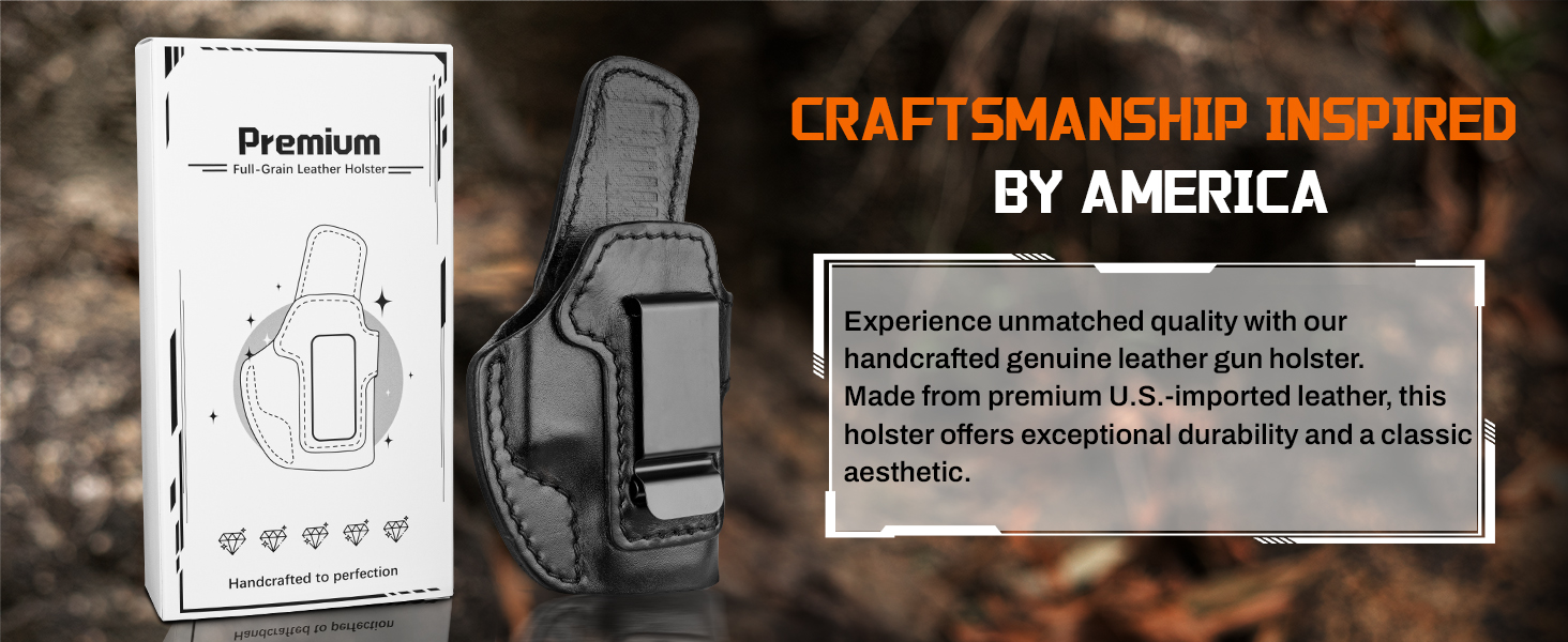 Amazon.com : Premium IWB Leather Holster for Glock 43, Glock 43X, Glock 43X MOS, Concealed Carry ...