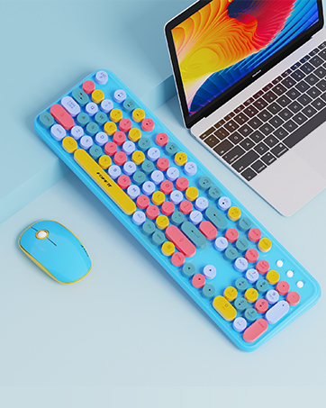 Amazon.com: Keyboard and Mouse Wireless,Cute Retro Wireless Keyboard ...