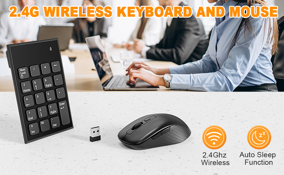 Amazon.com: Wireless Number Pad and Mouse, Ultra Slim 2.4 GHz 19 Keys ...