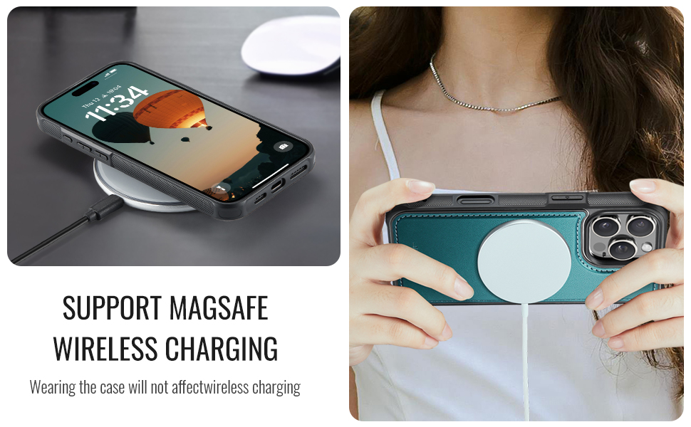 Amazon.com: Hongxinyu Wallet Case for iPhone 16 Pro Max Compatible with MagSafe for Men Women ...