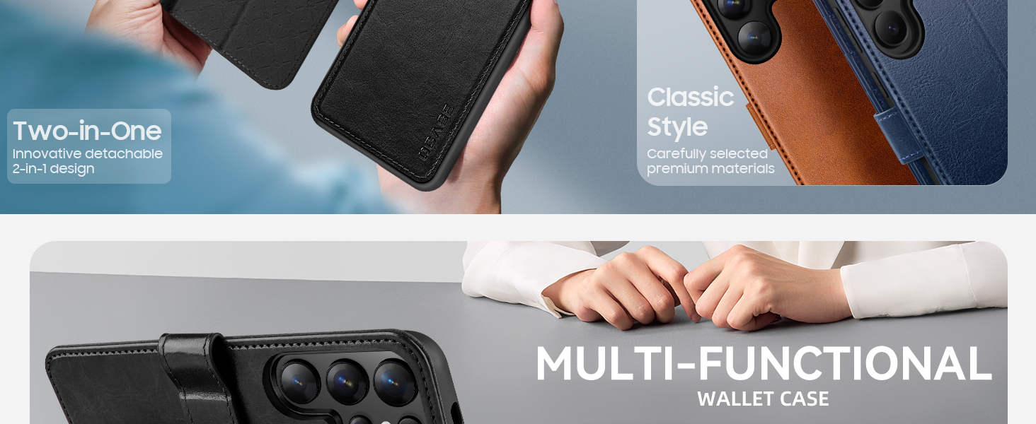 OCASE for Samsung Galaxy S25 Ultra Case Wallet with Card Holders Magnetic Detachable 2 in 1 Flip ...