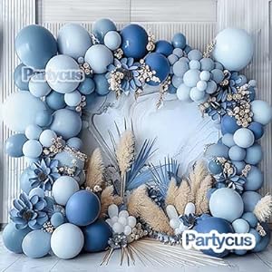 Amazon.com: Dusty Blue Balloon Arch Kit - Double Stuffed Dark Light Baby Blue Pastel Latex ...