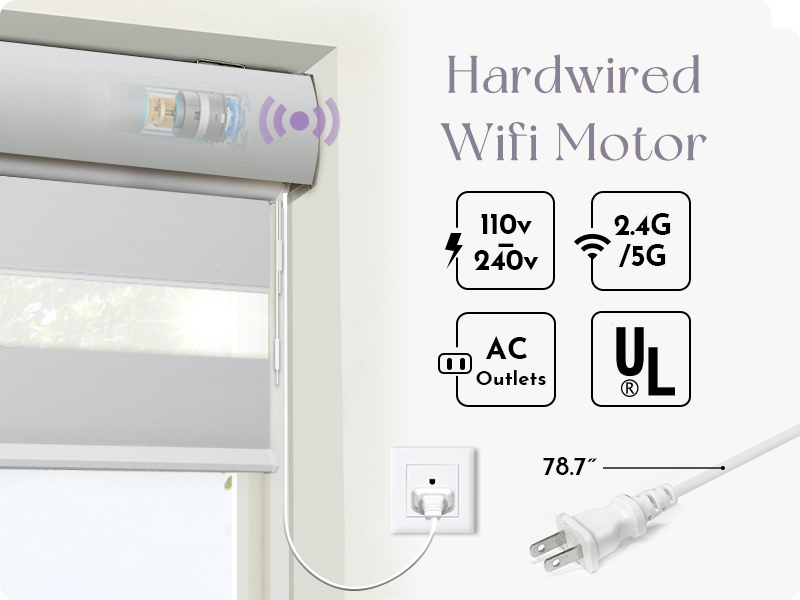 Amazon.com: Graywind Motorized Zebra Blinds Compatible with Alexa Google WiFi Hardwired Smart ...