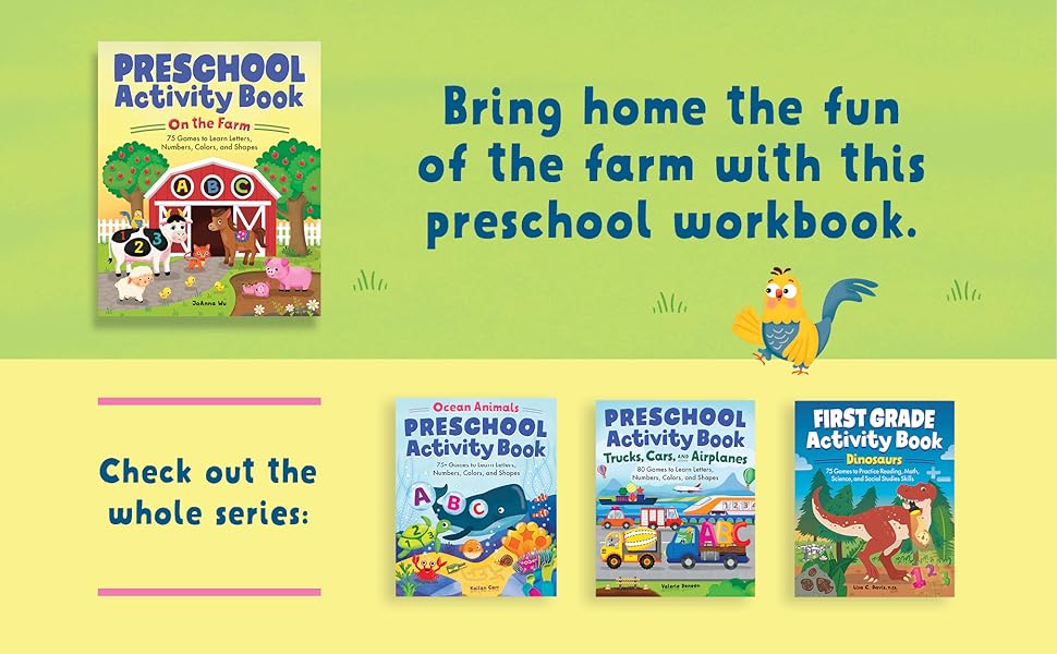 Preschool Activity Book On The Farm: 75 Games to Learn Letters, Numbers ...