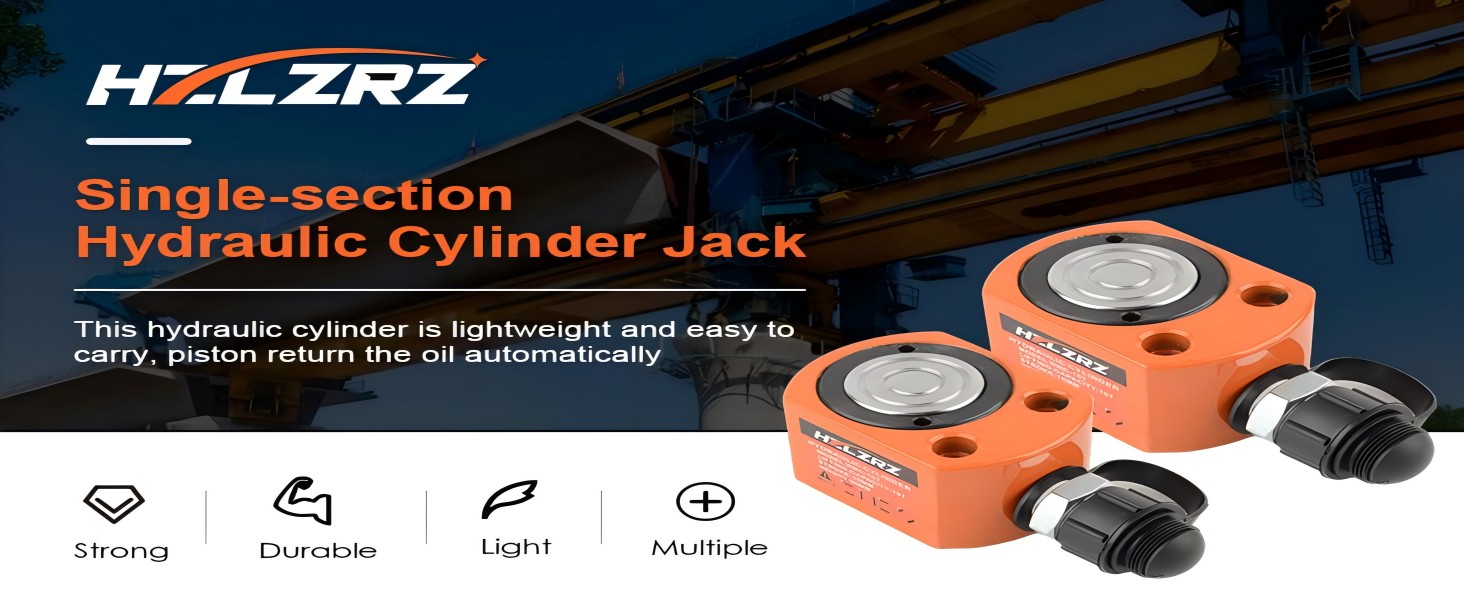 HZLZRZ 10 Ton Hydraulic Cylinder Jack with CP-180 Manual Hand Pump and Porta Power Kit ...