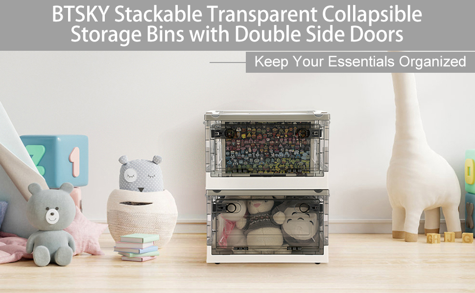 Amazon.com - BTSKY 2 Pack Collapsible Storage Bins with Double Side ...