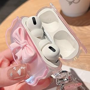 Amazon.com: MINSCOSE Compatible with AirPods Pro Clear Case,3D Bow Pattern Design with Cute ...