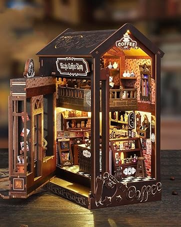 Amazon.com: ISSEVE Book Nook Kit, 3D Wooden Puzzle DIY Miniature House Kit for Booknook Shelf ...