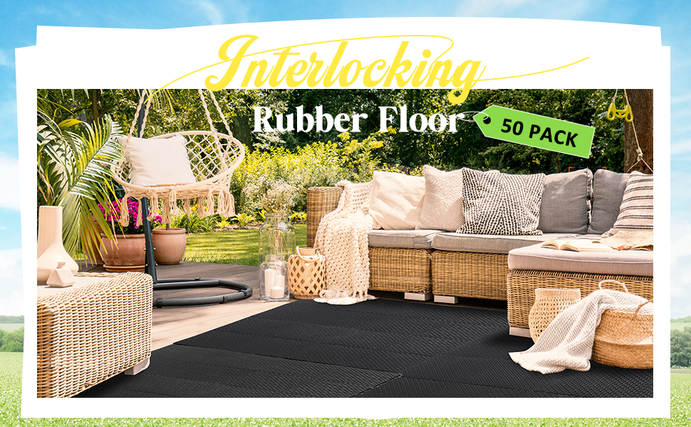 Amazon.com: Thyle 50 Pack Drainage Mats Interlocking Rubber Floor Tiles ...