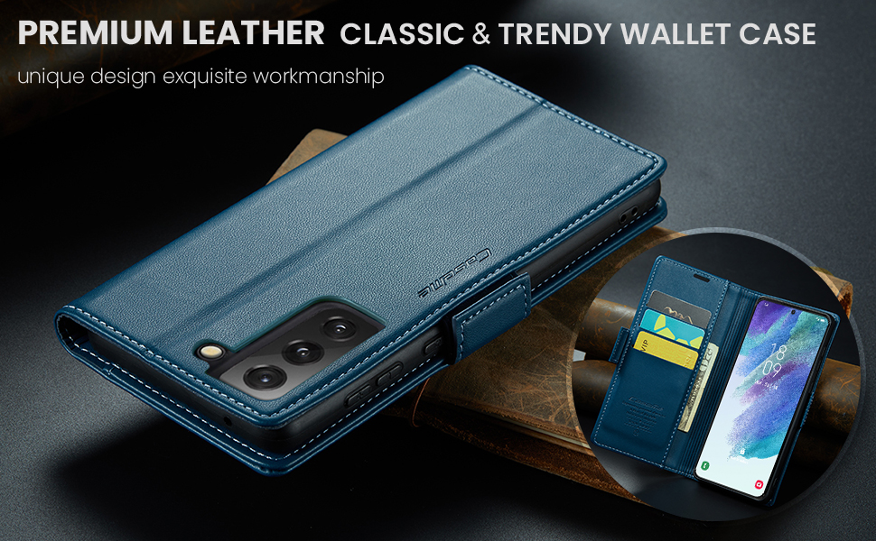 Amazon.com: FCOZCKLOM Compatible with Samsung Galaxy S21FE Wallet Case[RFID Blocking], PU ...