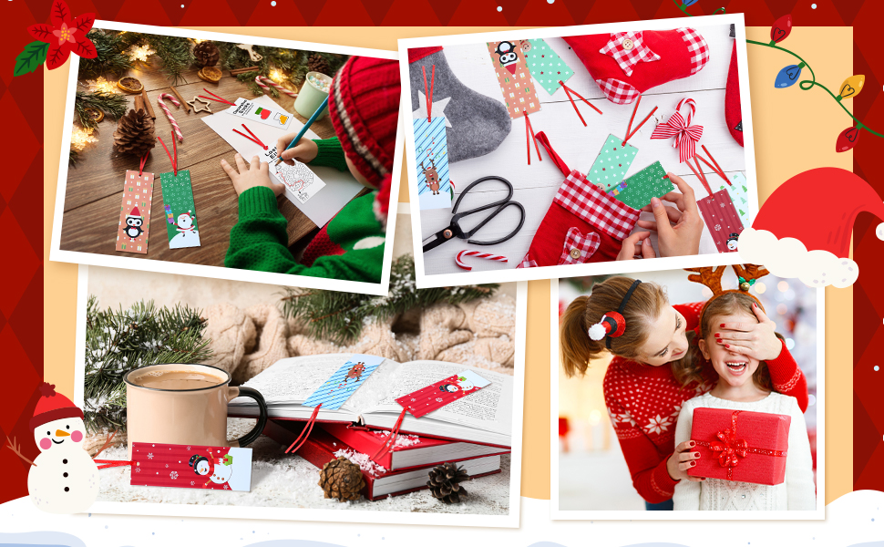 Amazon.com : Outus 60 Pieces Christmas Bookmarks Character Holiday ...