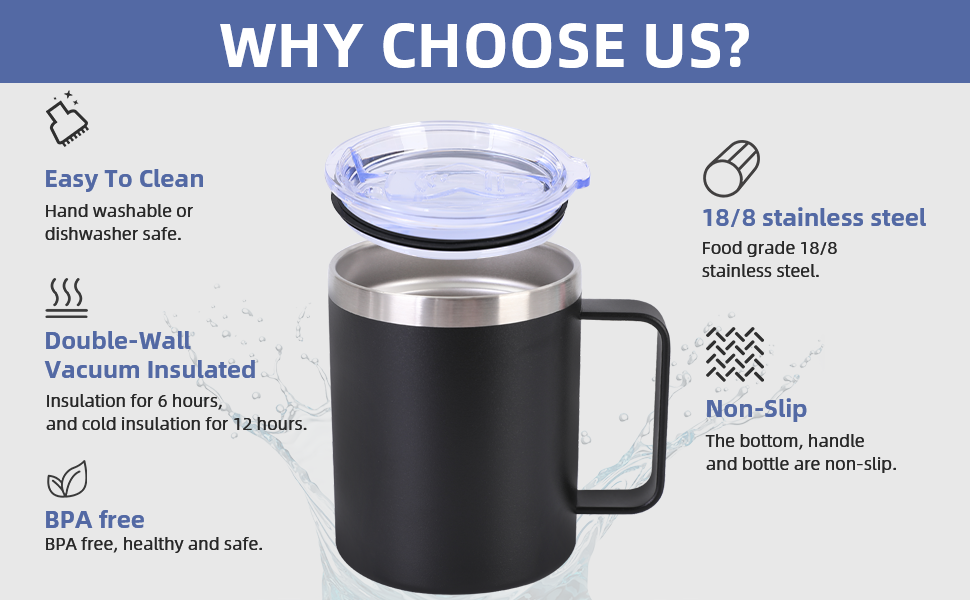 Amazon.com | LATTPLYN 12 oz Insulated Tumbler with Lid and Handle for Hot and Cold Drinks, Cold ...