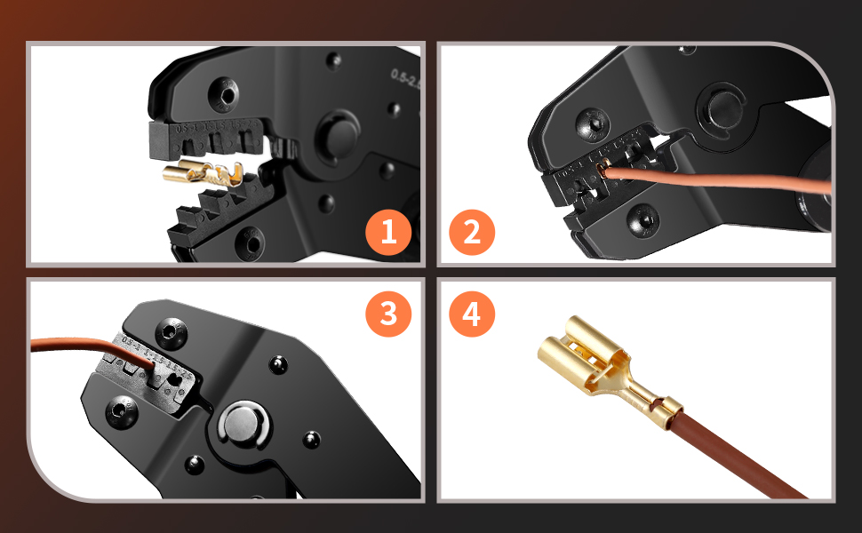 PotentForce Kit Pince a sertir cosse electrique（0.5-2.5 mm²）300 ensembles Connecteur electrique ...