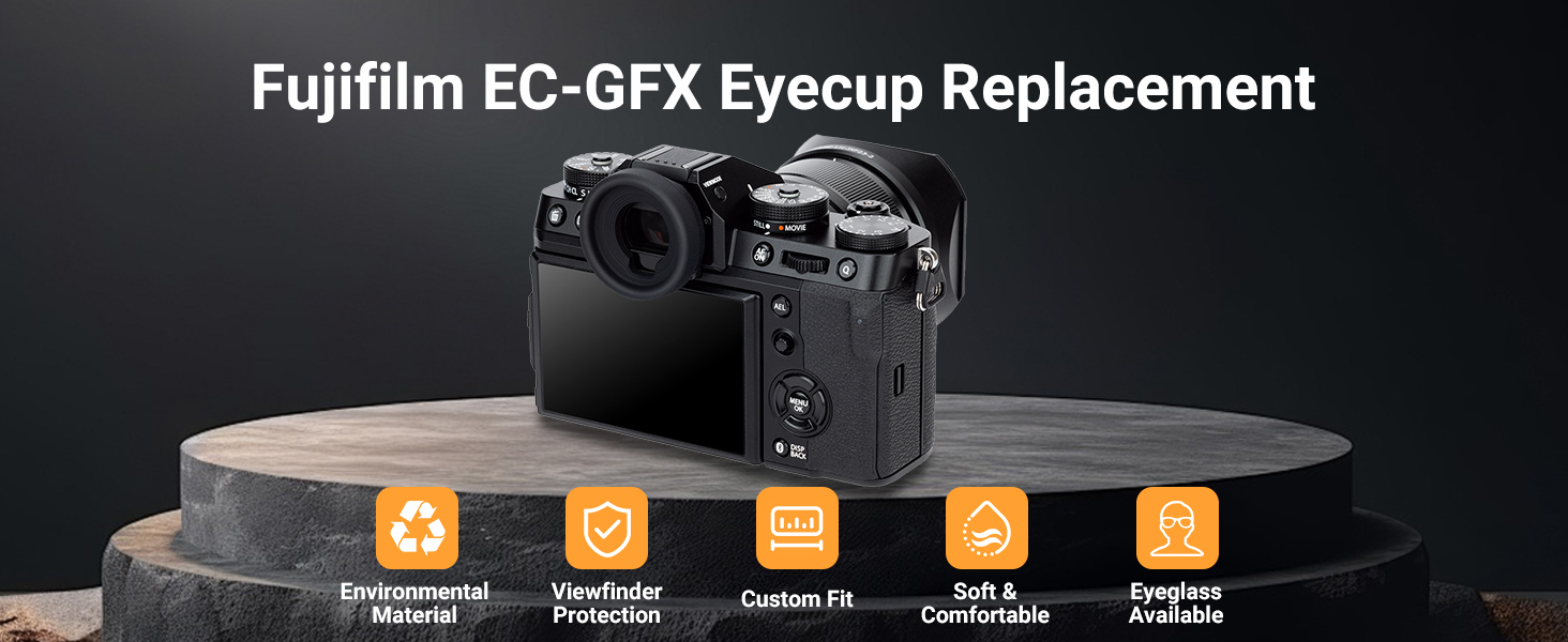 Amazon.com : JJC EC-GFX Round Eyecup Eye Cup Eyepiece Viewfinder for Fuji Fujifilm X-T5 XT5 X-T4 ...