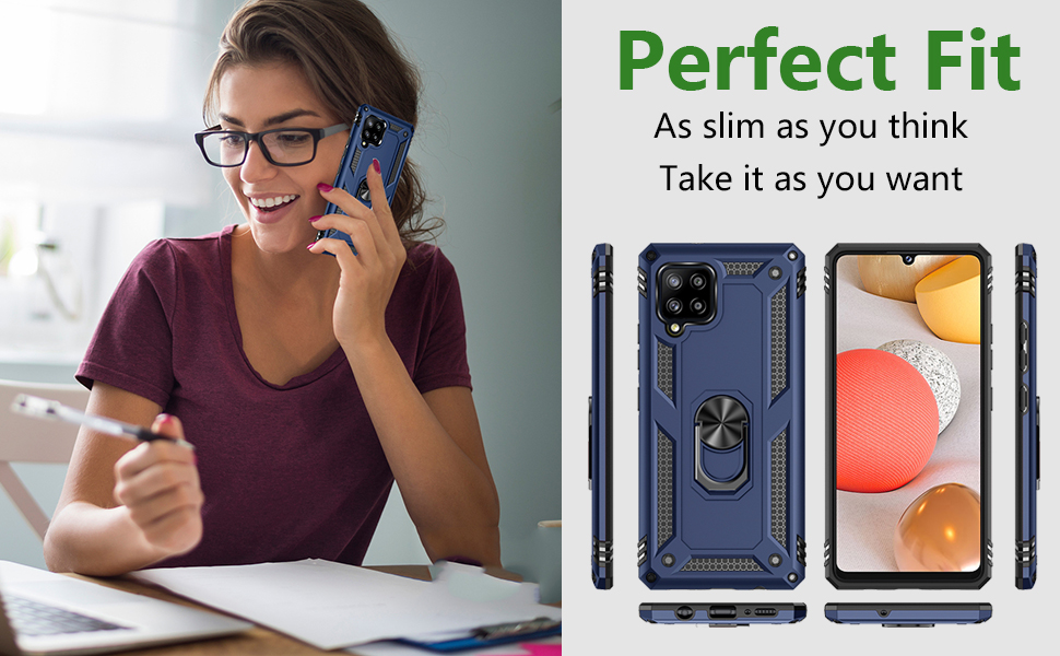 Amazon.com: Dionsibei Military Grade Drop Impact for Samsung Galaxy A42 5G Case 360 Metal ...