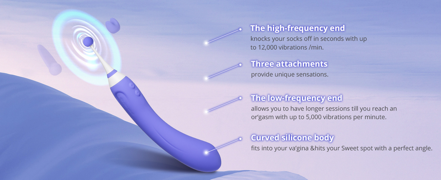 LOVENSE Hyphy G Spot Vibrator for Clitoris Vagina Dual Stimulator, 3 Attachments Waterproof ...