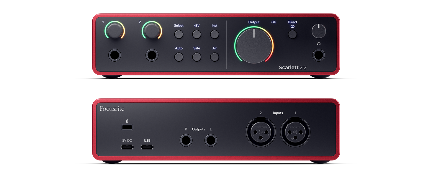 Focusrite Scarlett 2i2 (4° gen.), interfaccia audio USB per registrazioni, brani, streaming e ...