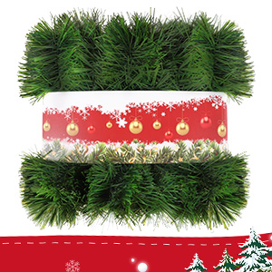 Amazon.com: 5 Pack 250FT Christmas White Garland Flower for Christmas and Non-Lit Soft Holiday ...