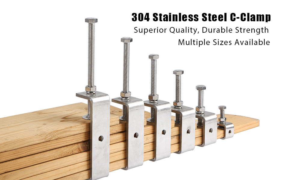 ZOWZEA 6 Pack 304 Stainless Steel C Clamp 0.8 Inch C Clamps for ...