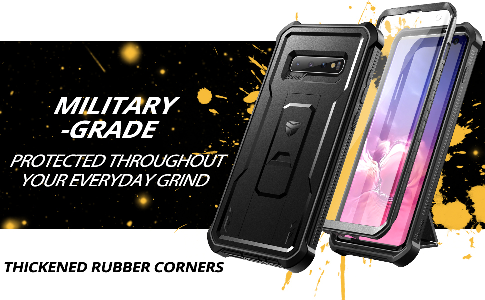 Amazon.com: Dexnor for Samsung Galaxy S10 Case, [Built in Screen Protector and Kickstand] Heavy ...