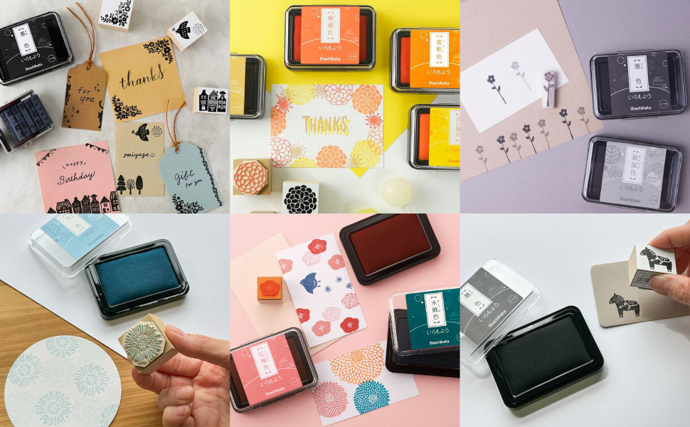 Amazon.com : IROMOYO Stamp PAD, Traditional Japanese Ink Colour, Oil-Based Ink pad - Light Pale ...