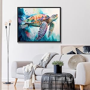 Hjjdiyes Malen Nach Zahlen Erwachsene Tiere Meer SchildkröTen - AnfäNger - Knitterfreie Leinwand ...