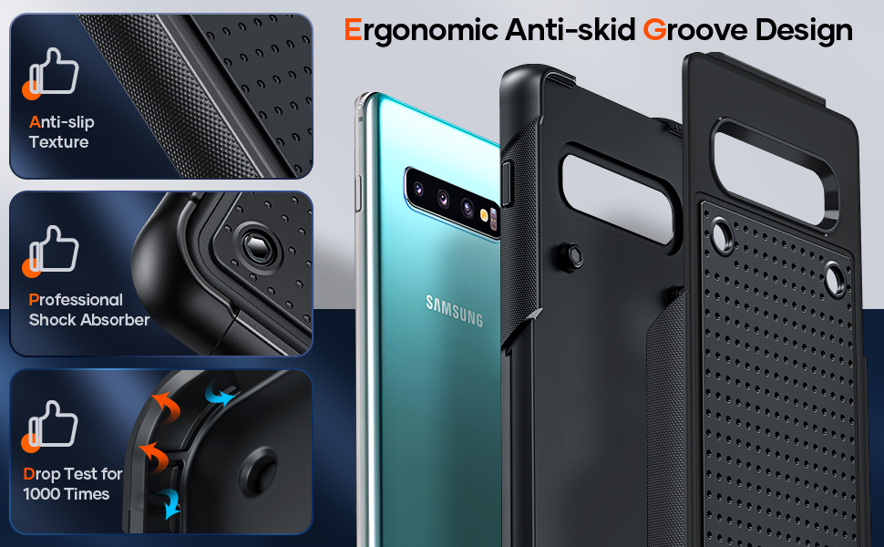 Amazon.com: LeYi for Samsung S10 Case, Galaxy S10 Phone Case, Shockproof Heavy Duty Dual Layer ...