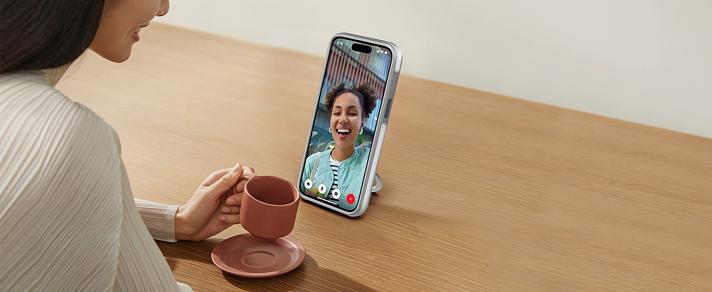 Amazon.com: LAUDTEC Air-Filled Bumper Case for iPhone 15 with Stand, 360° Rotatable Magnetic ...