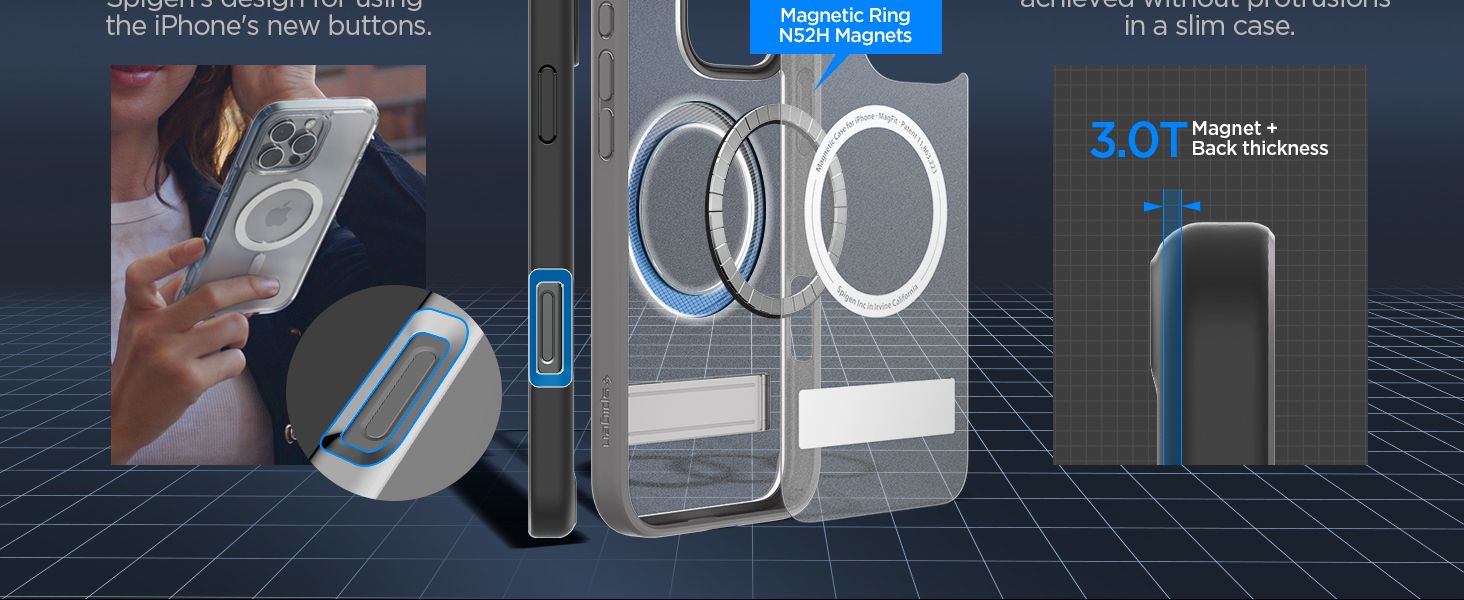 Amazon.com: Spigen Ultra Hybrid S MagFit Designed for iPhone 16 Pro Max Case [Kickstand] [Anti ...