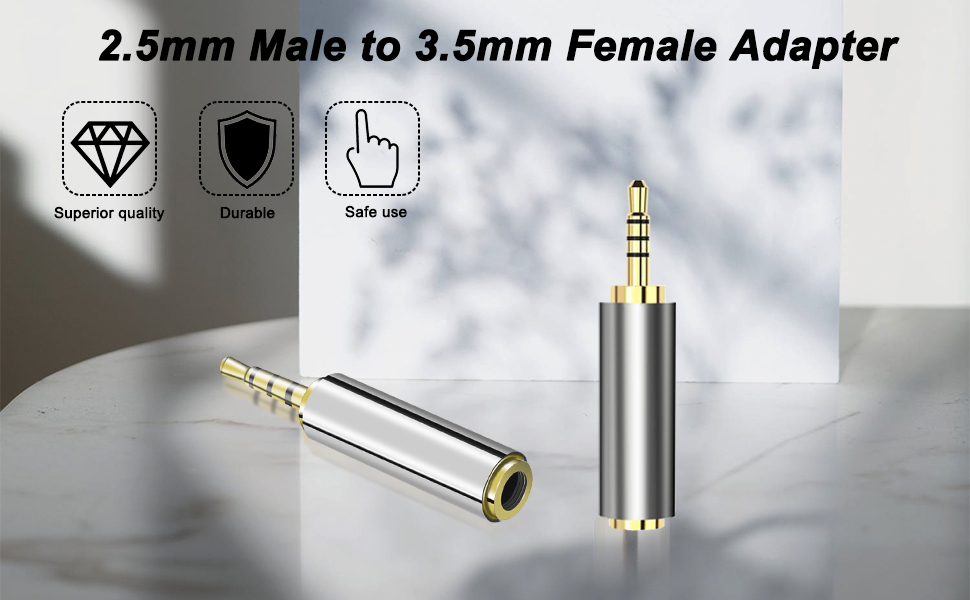 2.5mm auf 3.5mm klinke adapter, 2.5mm Male to 3.5mm Female Audio Adapter, 2,5 mm ...
