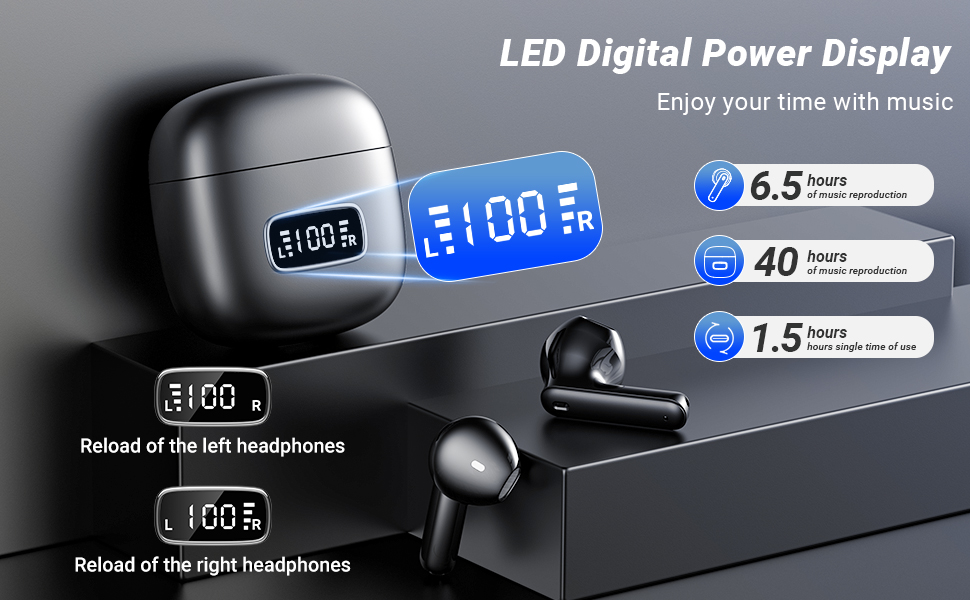 Wireless Earbuds,Bluetooth 5.3 Headphones Mini Wireless Headphones In ...