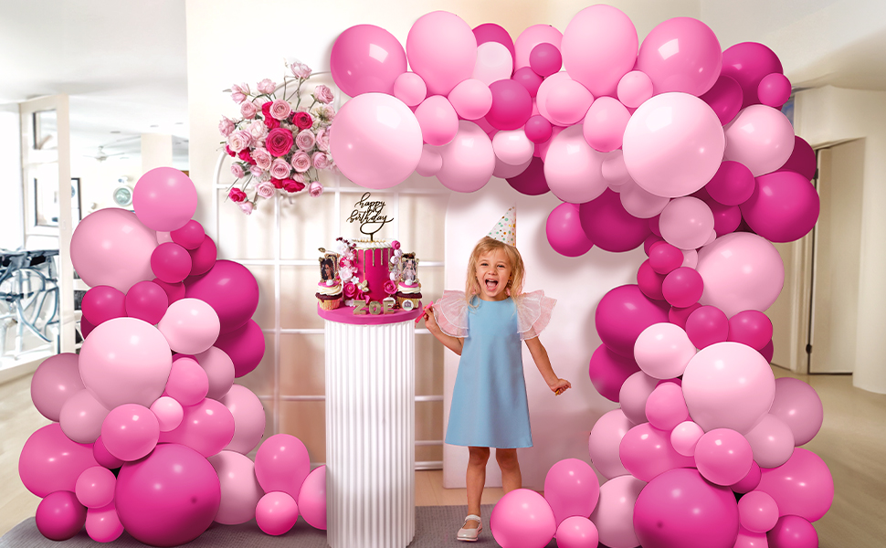Amazon.com: KatchOn, Pink Balloons Arch Kit - Huge Pack of 141 | Pink Birthday Party Decorations ...
