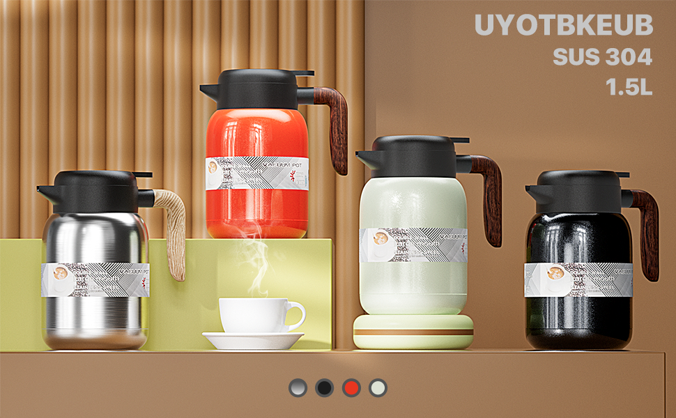 Thermal Coffee Carafe Jugs,UYOTBKEUB 1.5L Stainless Steel Insulated Coffee and Tea Pot, Tea ...