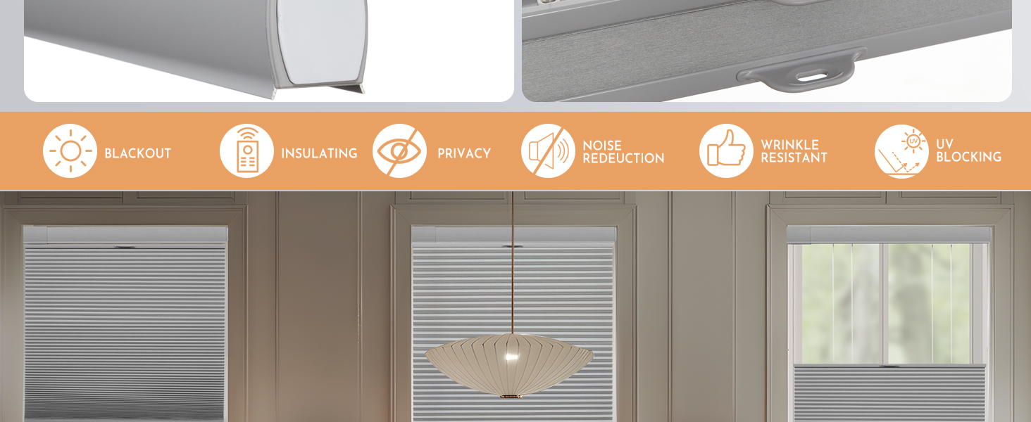 Amazon.com: No Drill No Tools Cellular Shades for Windows, Top Down Bottom Up Honeycomb Blinds ...