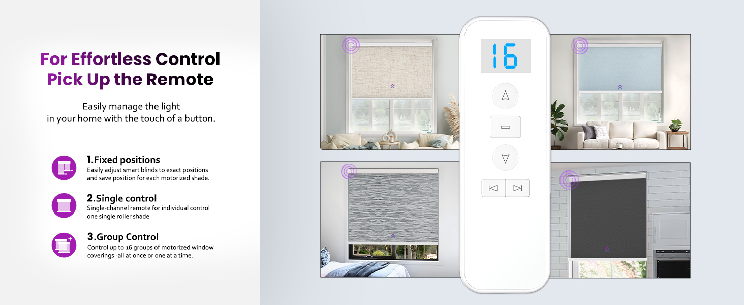 Amazon.com: Astomi Motorized Roller Shades for Windows, Blackout Automatic Blinds with Remote ...