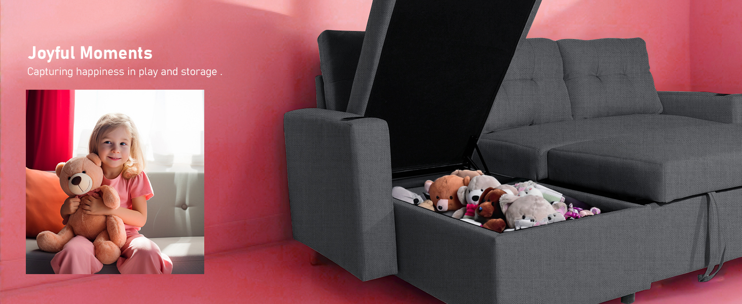 Amazon.com: yoyomax L Shaped Sofa-80'' Sectional Couch Sofa w/Tufted Seat Cushion Convertible ...