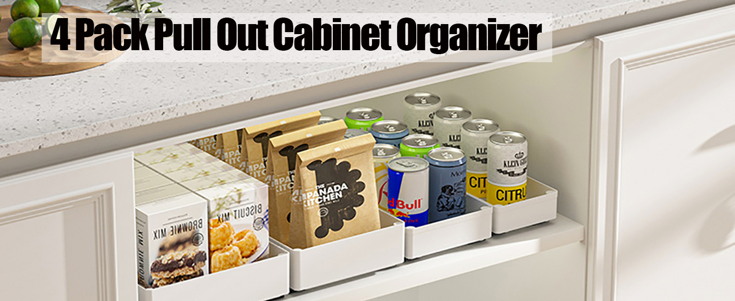 Amazon.com: 4 Pack Pull Out Cabinet Organizer, Different Size Pull Out ...