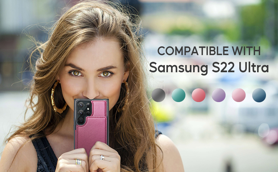 Amazon.com: Vinich for Samsung Galaxy S22 Ultra Wallet Case with Card Holder, RFID Blocking ...