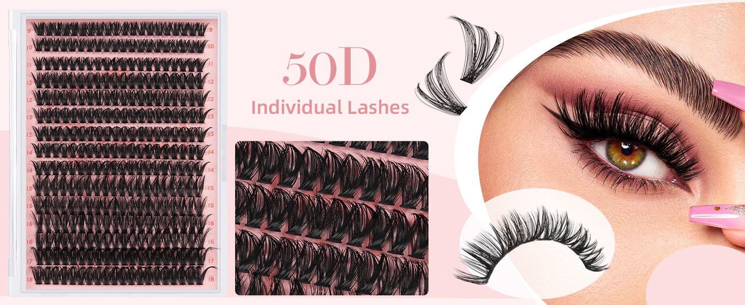 Amazon.com: EYEVIS Lash Extension Kit 300PCS Lash Clusters Kit D Curl Eyelash Cluster 8-16mm 30D ...