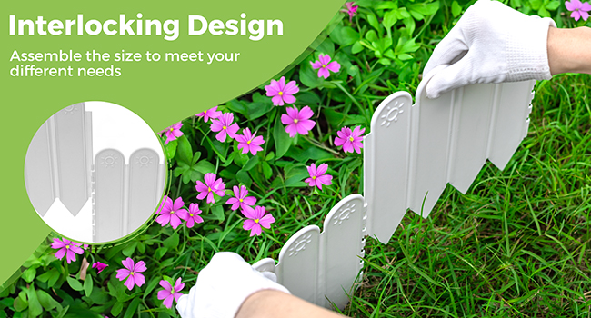 Amazon.com : HIKUIBU 8.6" H Garden Edging Border No Dig, 15PCS Plastic Edging for Landscaping ...