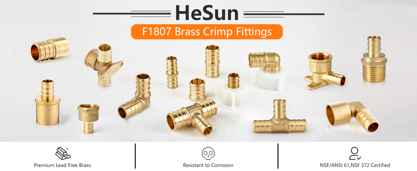 Amazon.com: 10-Pack HeSun Pex-b Fittings, 3/4" PEX x 3/4" PEX x 1/2" Female NPT,Brass Crimp Drop ...