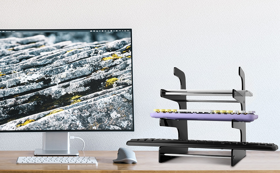 Amazon.com: CaSZLUTION Acrylic Keyboard Holder Storage Rack, 3-Tier ...