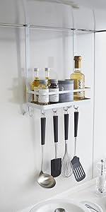 Amazon｜山崎実業(Yamazaki) レンジフード 横 フック 7連 ホワイト W18×D9×H11cm タワー tower キッチンツールフック レンジフードに挟むだけ 1787 ...