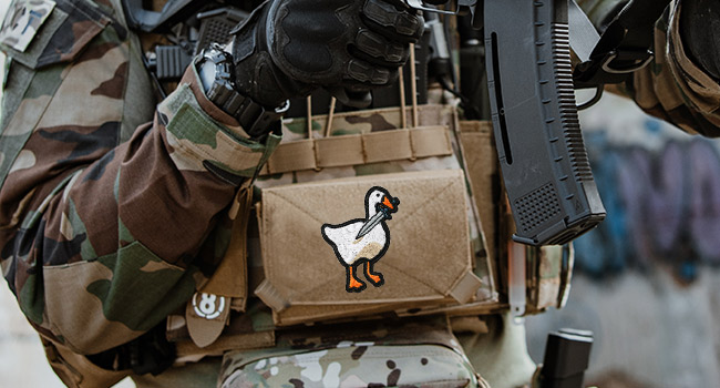 Amazon.com: XMJY 2 Pcs Funny Tactical Duck Patches, Duck with Knife and Explosive Hook and Loop ...