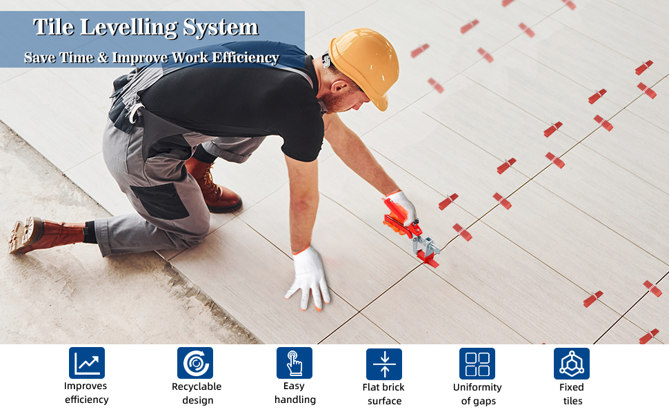 Hampsele Tile Leveling System Clips 1 16 Inch Kit 1000pcs Tile Spacer And 100pcs Reusable Wedges