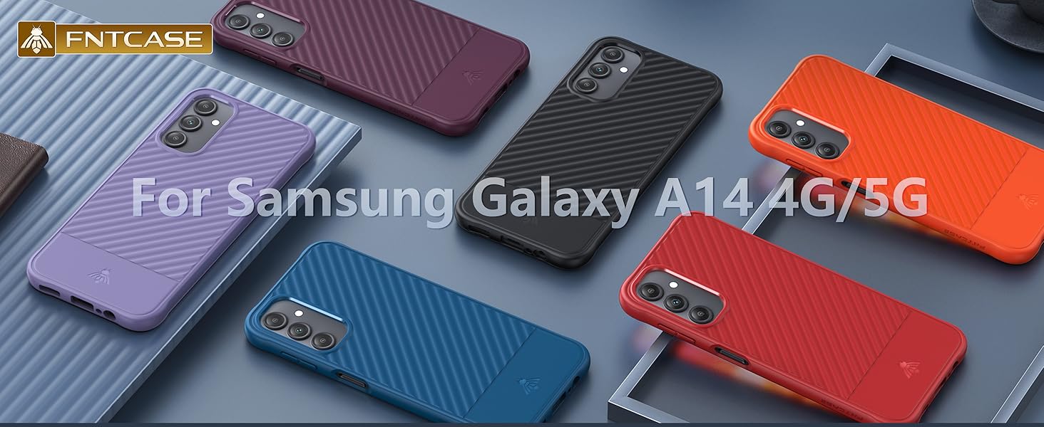 FNTCASE for Samsung A14 Phone Case: Slim Soft Liquid TPU Shockproof Drop Protection Galaxy 4G/5G ...