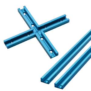 POWERTEC 72064 6 Pack 48" Double-Cut Profile Universal T-Track and 4 Sets 3" T-Track ...