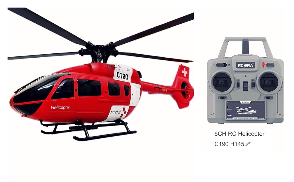 Amazon.com: H145 C190 Remote Control Helicopter Aircraft for Adults Beginners 6CH RC Heli Single ...