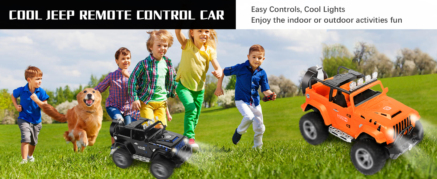 Amazon.com: FUUY Remote Control Jeep Car for Boys with Spray & Music, RC Jeep Car Toys with ...